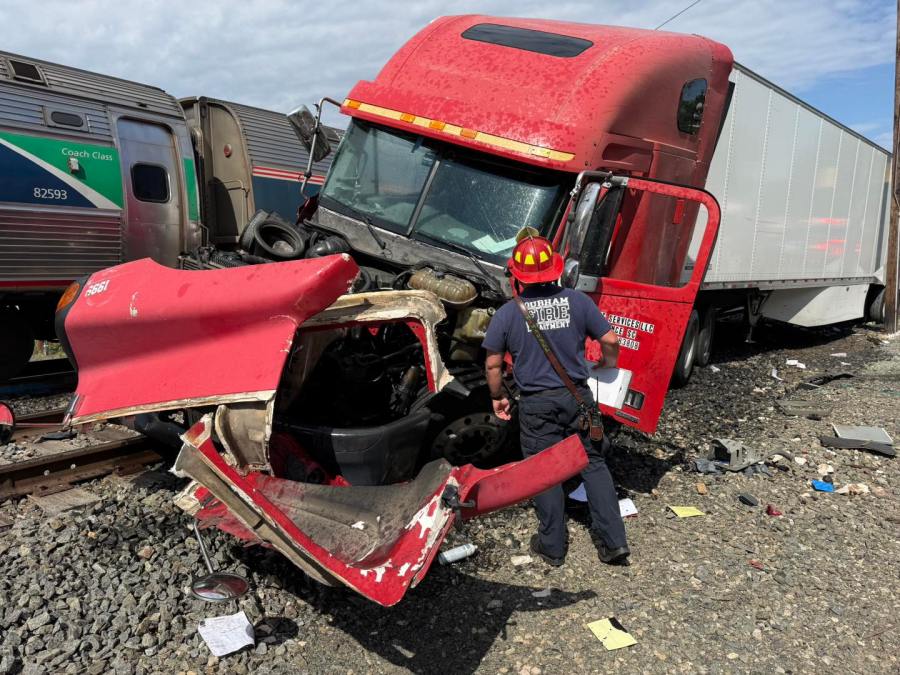 Photos: Amtrak train crashes into tractor-trailer in North Carolina