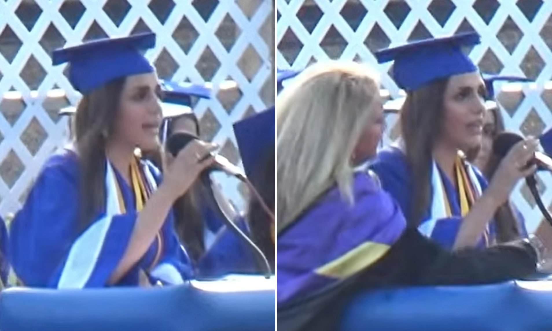 High school valedictorian is pulled off stage after ranting about about ...