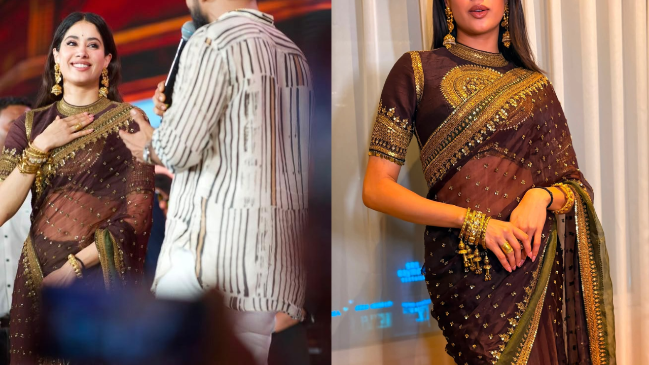 If 90s wedding nostalgia had a dress code, Janhvi Kapoor’s chocolate ...