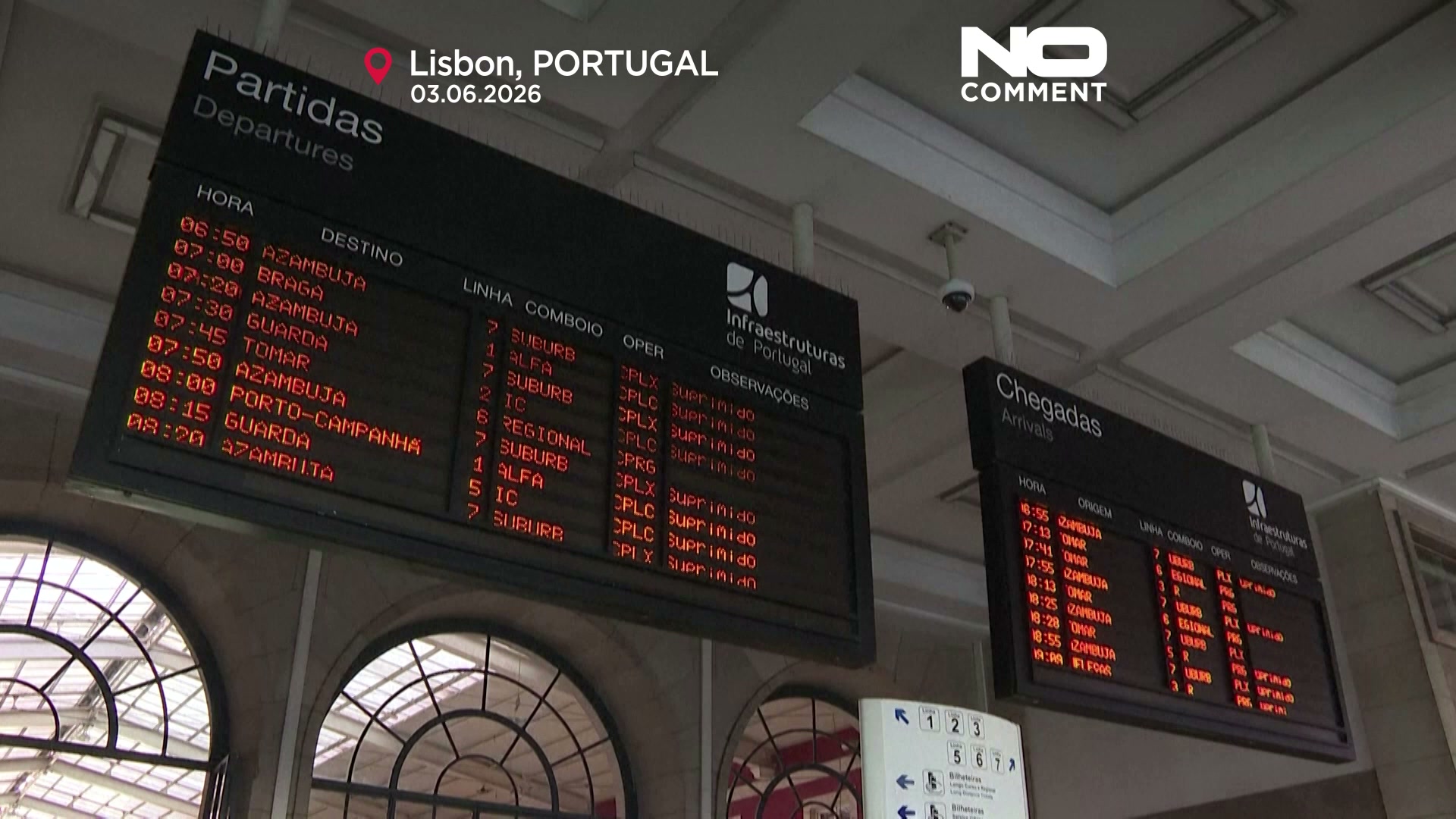 Empty stations and cancelled trains as nationwide strike hits Portugal