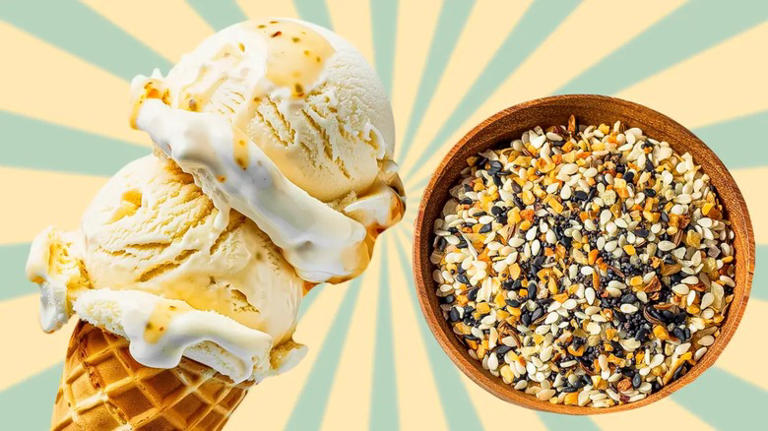 Elevate vanilla ice cream in a pinch with everything bagel seasoning