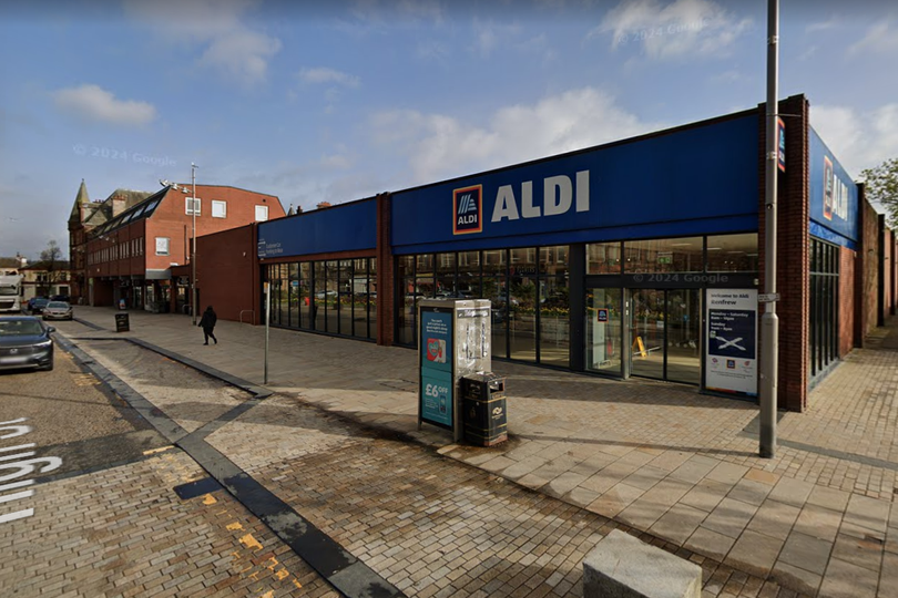 Two men stabbed outside Aldi supermarket near Glasgow
