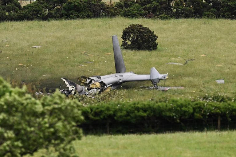 Royal Navy helicopter crashes into UK field as emergency services rush ...