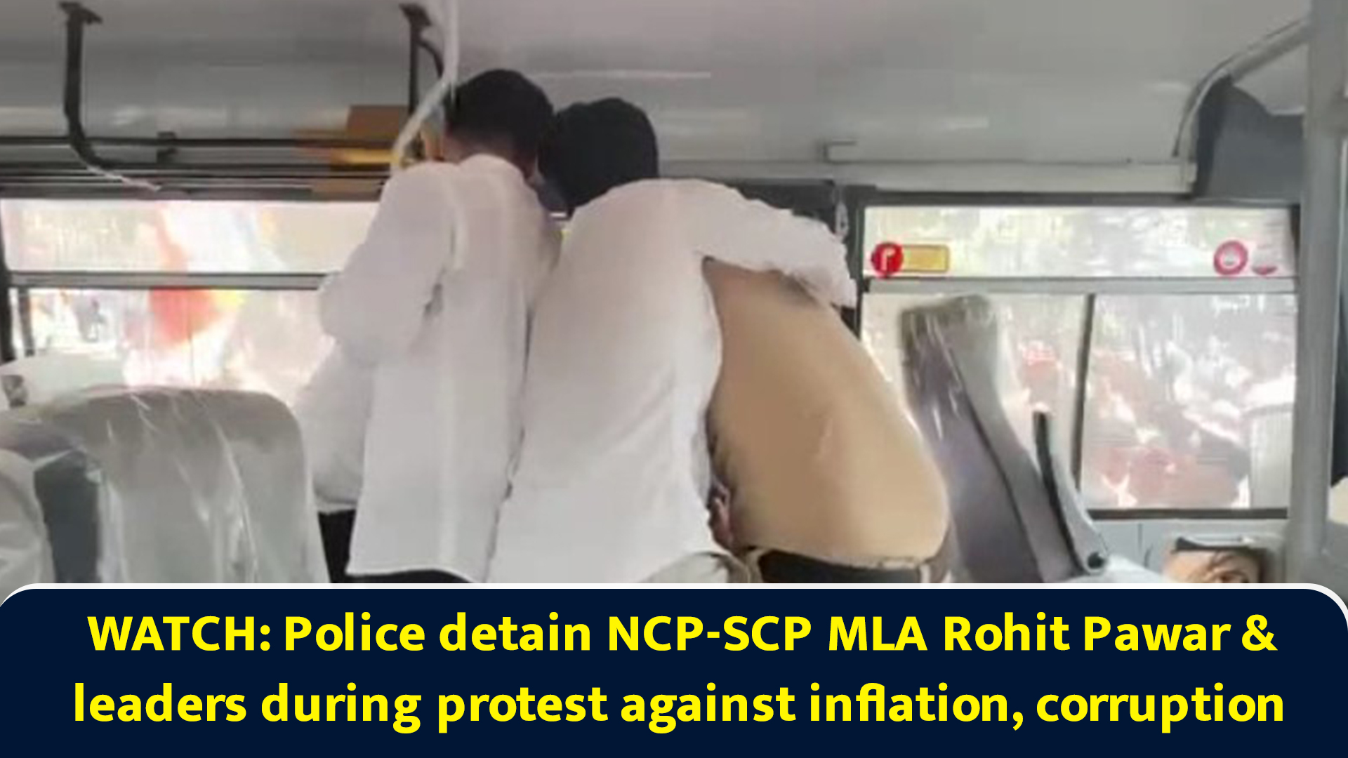 WATCH: Police detain NCP-SCP MLA Rohit Pawar & leaders during protest ...