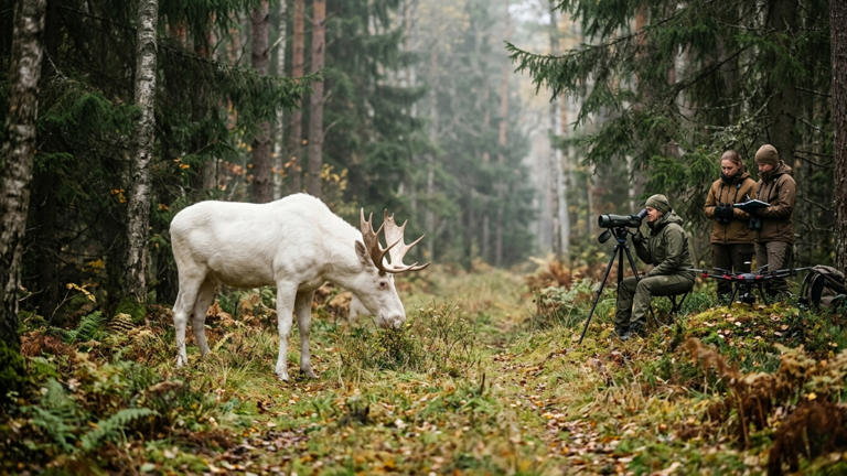 Unusual white or melanistic animal draws attention from wildlife experts