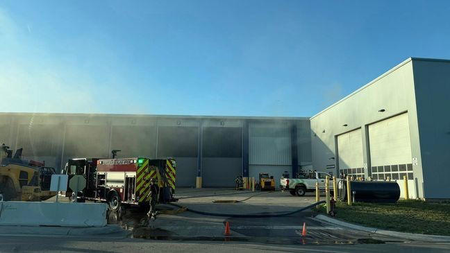 Large debris pile caught fire inside North Kent Recycling and Waste Center