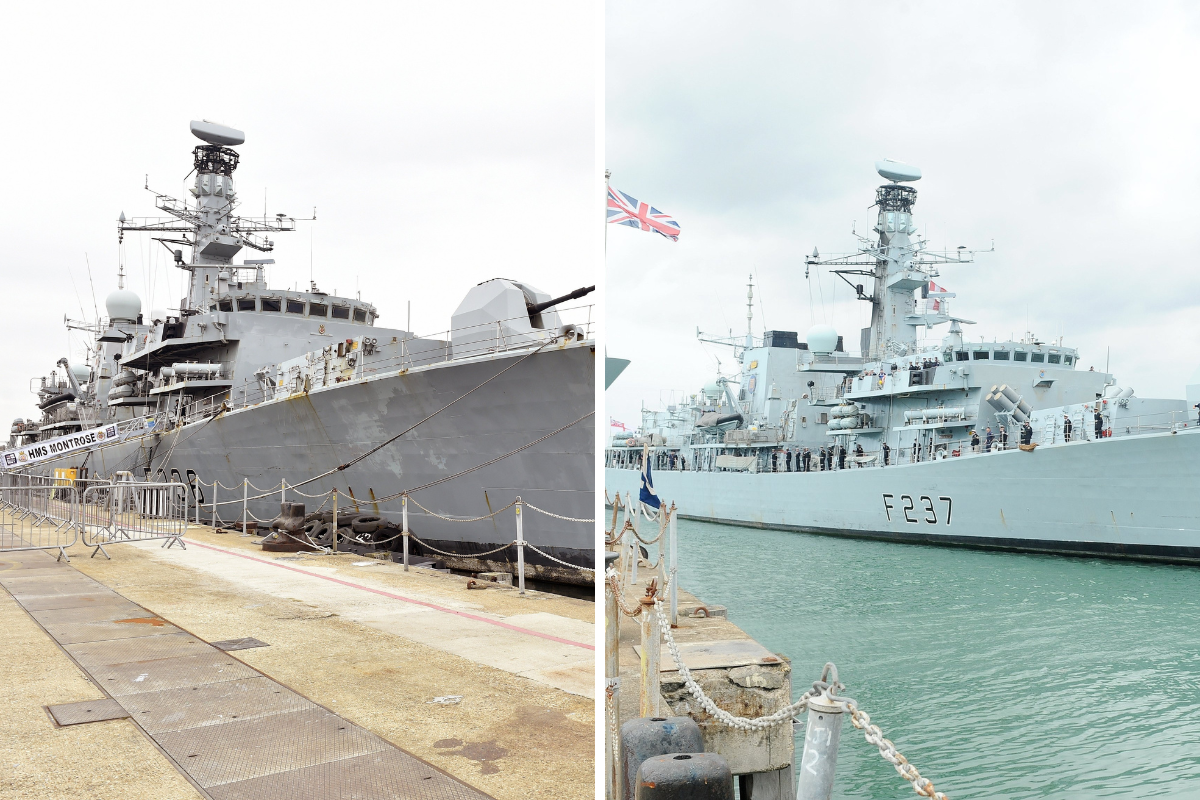 Mothballed HMS Montrose and Westminster moved into HMNB Portsmouth as ...