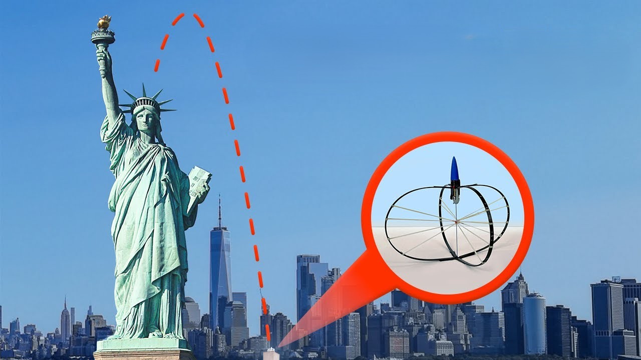 Watch a 1-ounce robot launch high enough to reach statue eye level