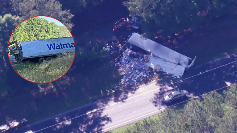 Walmart truck crashes along interstate in Upstate