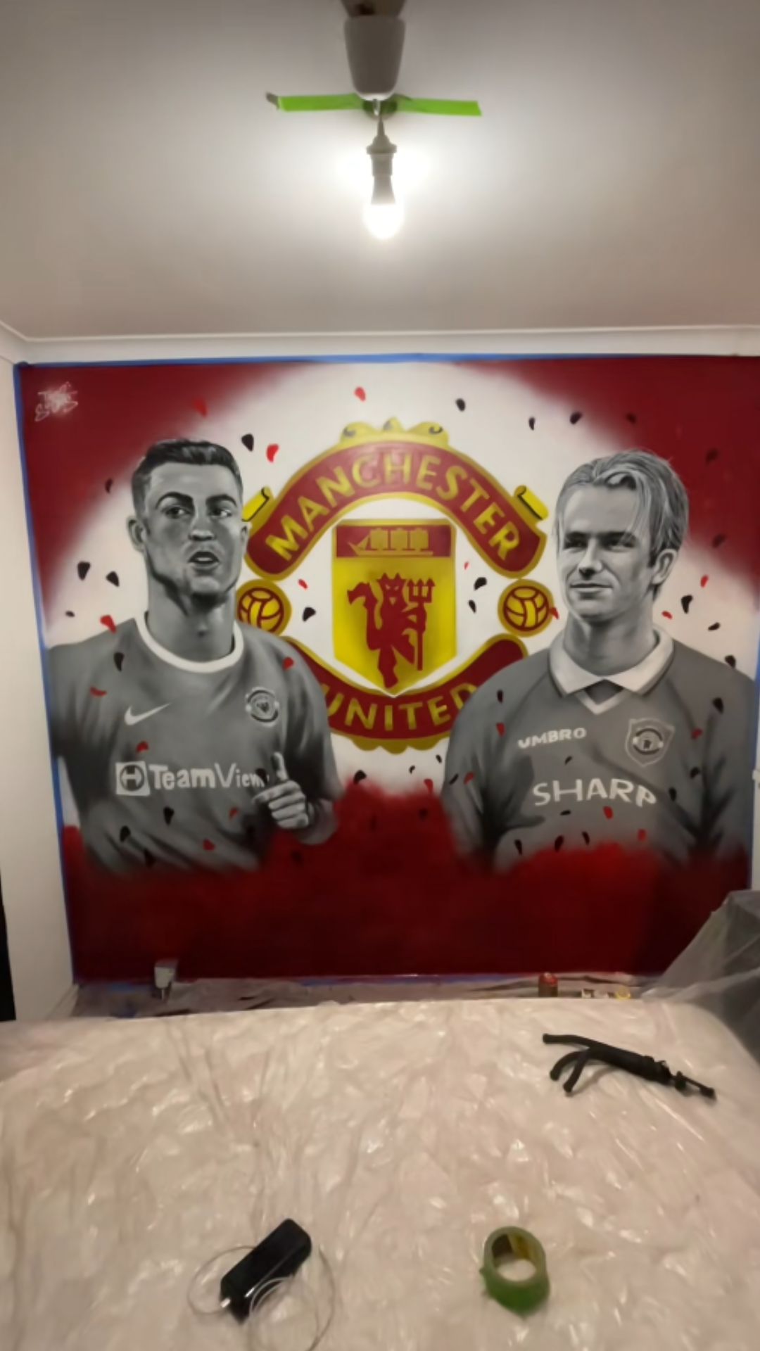 Creating artwork of Manchester United football legends
