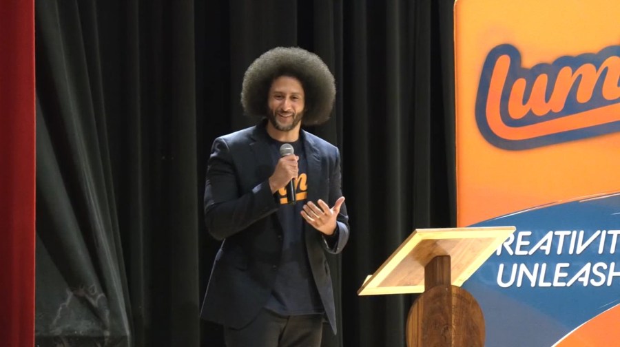 Former NFL quarterback Colin Kaepernick visits Birmingham school