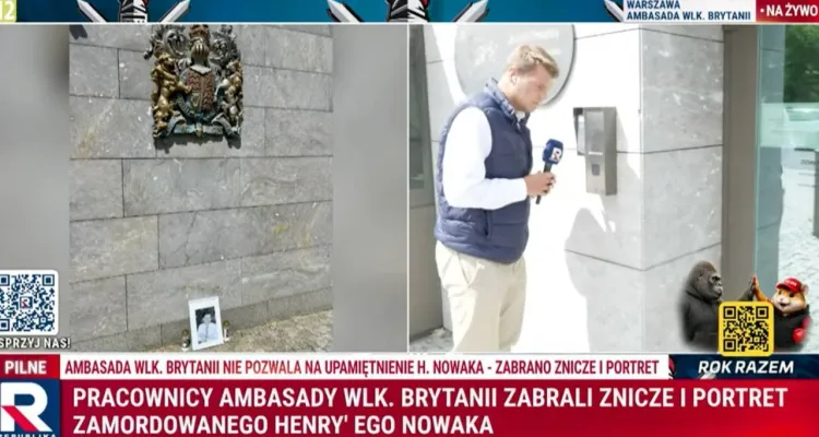 Zabrali znicze i portret zabitego Polaka spod ambasady. Skandaliczna ...