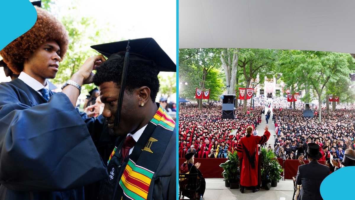 Photo of Ghanaian students who graduated from Harvard University in ...