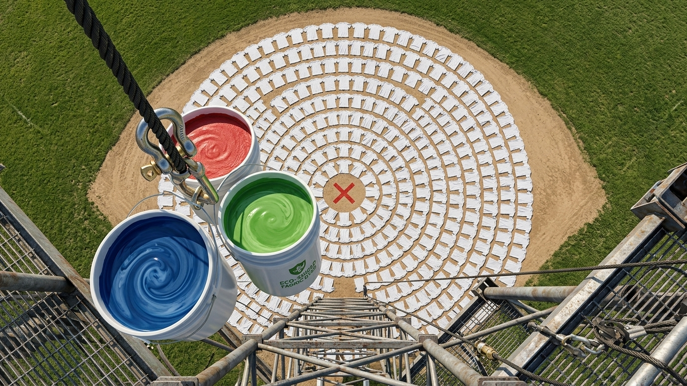Watch what happens when buckets of paint fall on 10,000 T-shirts