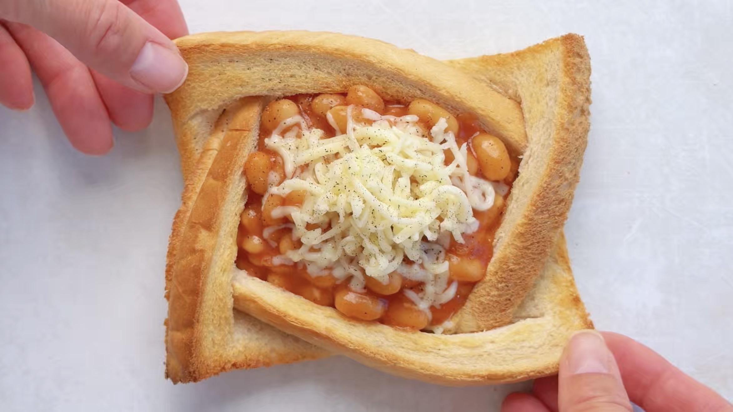Beans on twisted toast, easy comfort food upgrade