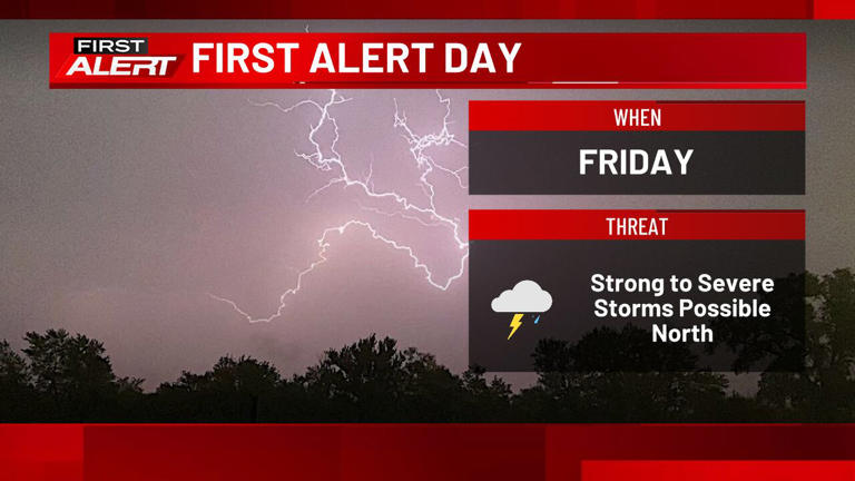 First Alert Day on Friday for strong to severe storm threat
