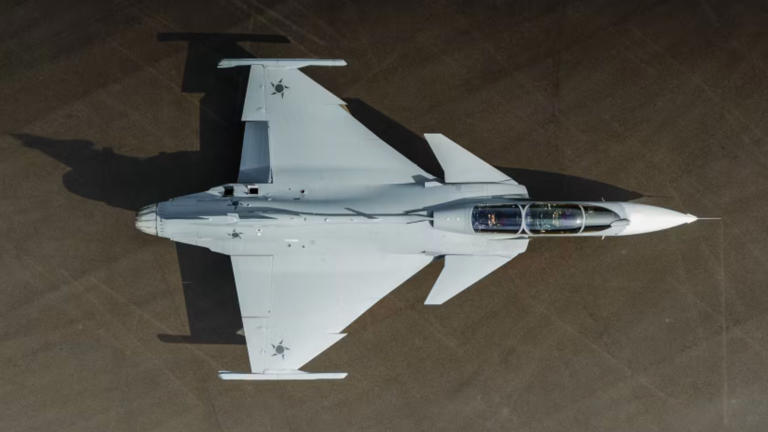 World’s first two-seat Gripen F jet can coordinate drone swarms for ...