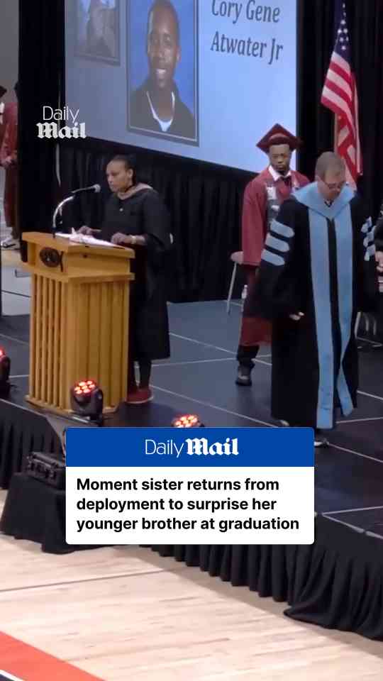 Military sister surprises brother at graduation after overseas deployment
