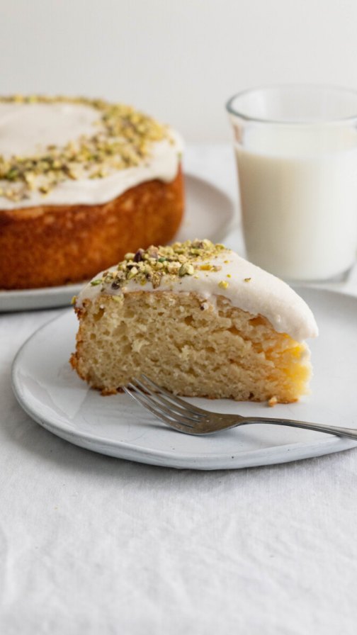 Lemon pistachio yogurt cake light fluffy and irresistible