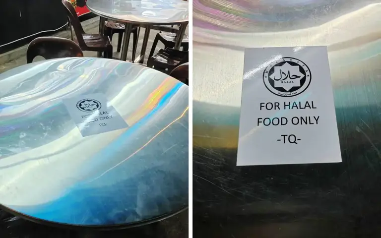 Penang coffee shop told to remove 'halal table' labels after uproar