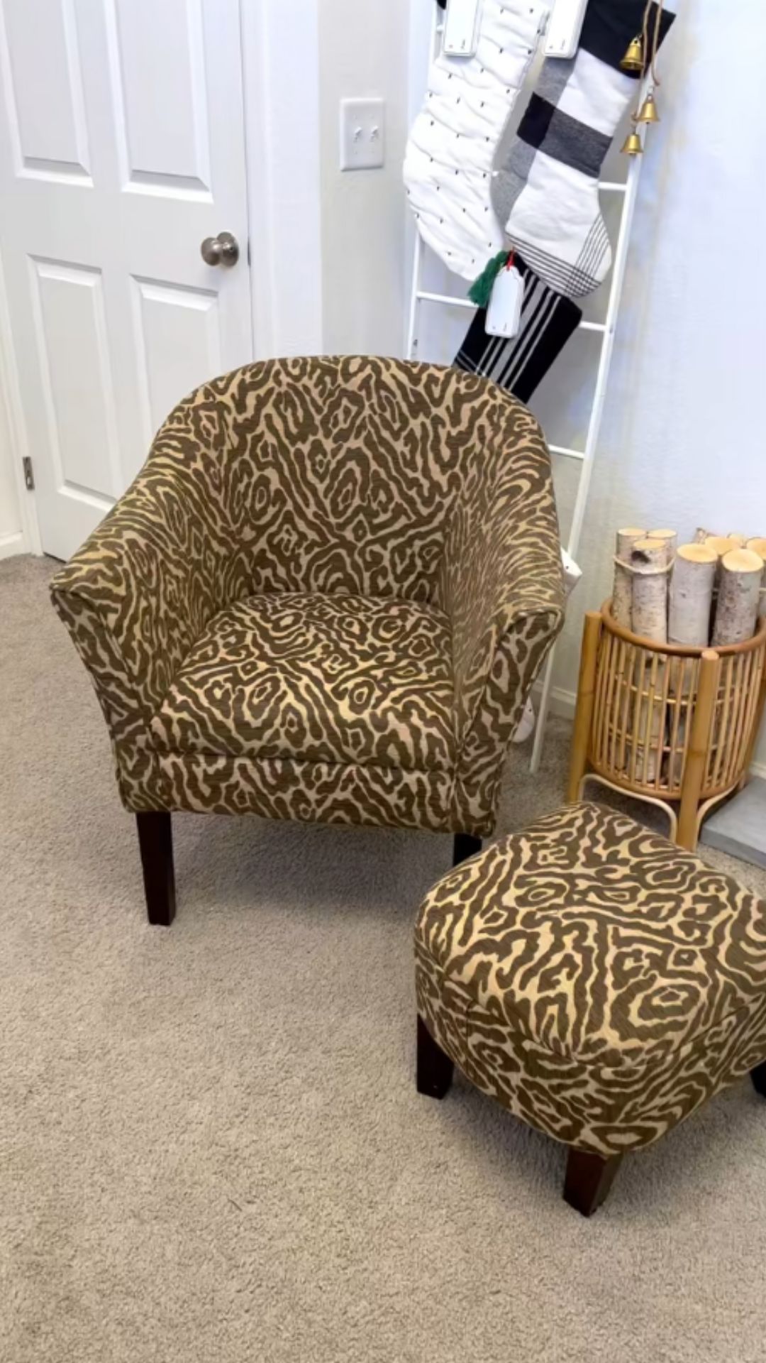 Trash to treasure: Modern Sherpa chair and ottoman for $20