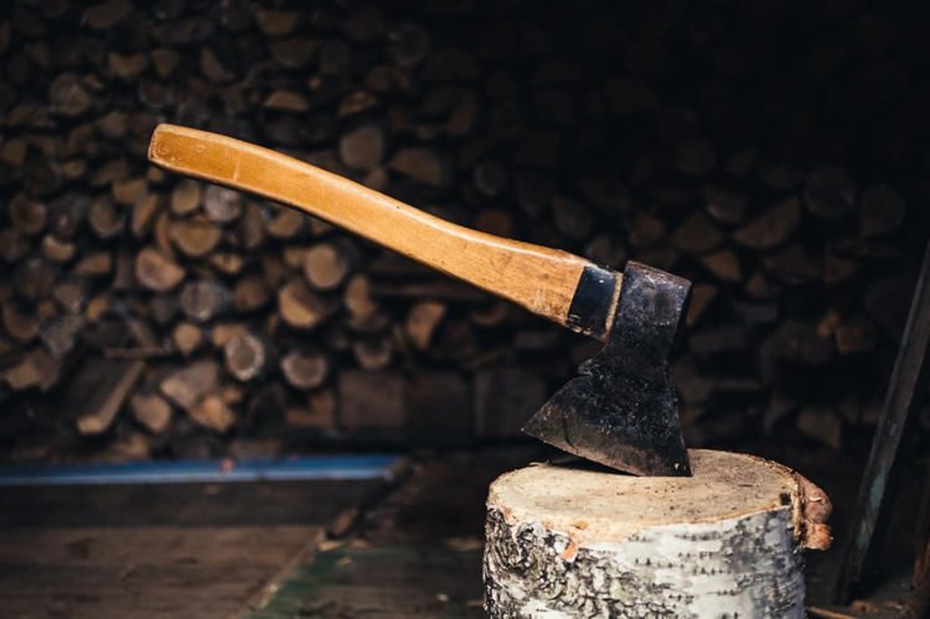 Mann fällt mitten in der Nacht einen Baum und verschwindet