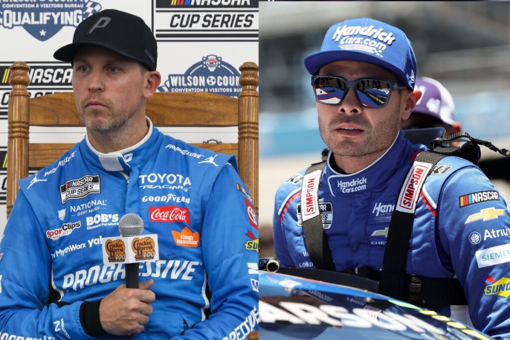Denny Hamlin indirectly accuses Kyle Larson of 'spinning on purpose' to ...