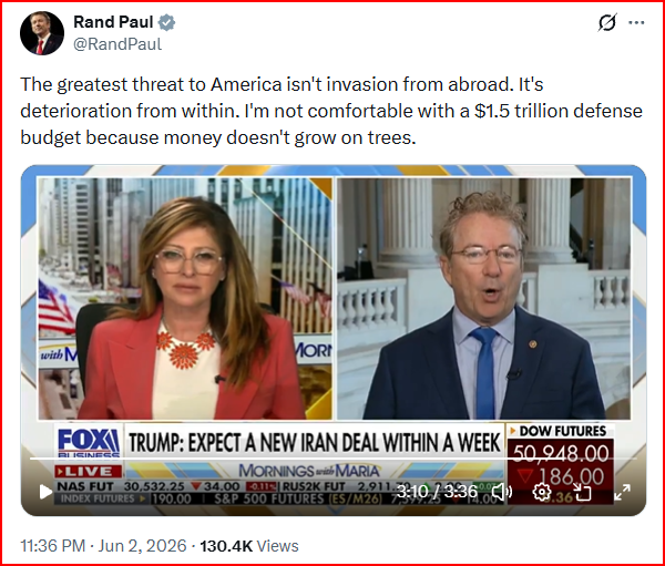 Rand Paul torches Pentagon spending surge, says $1.5 trillion defense ...