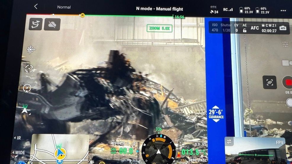 Large debris pile caught fire inside North Kent Recycling and Waste Center