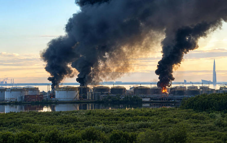 Ukrainian drone chief taunts 'put out Petersburg' as oil terminal burns ...
