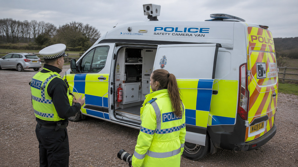 What do police see from camera vans?
