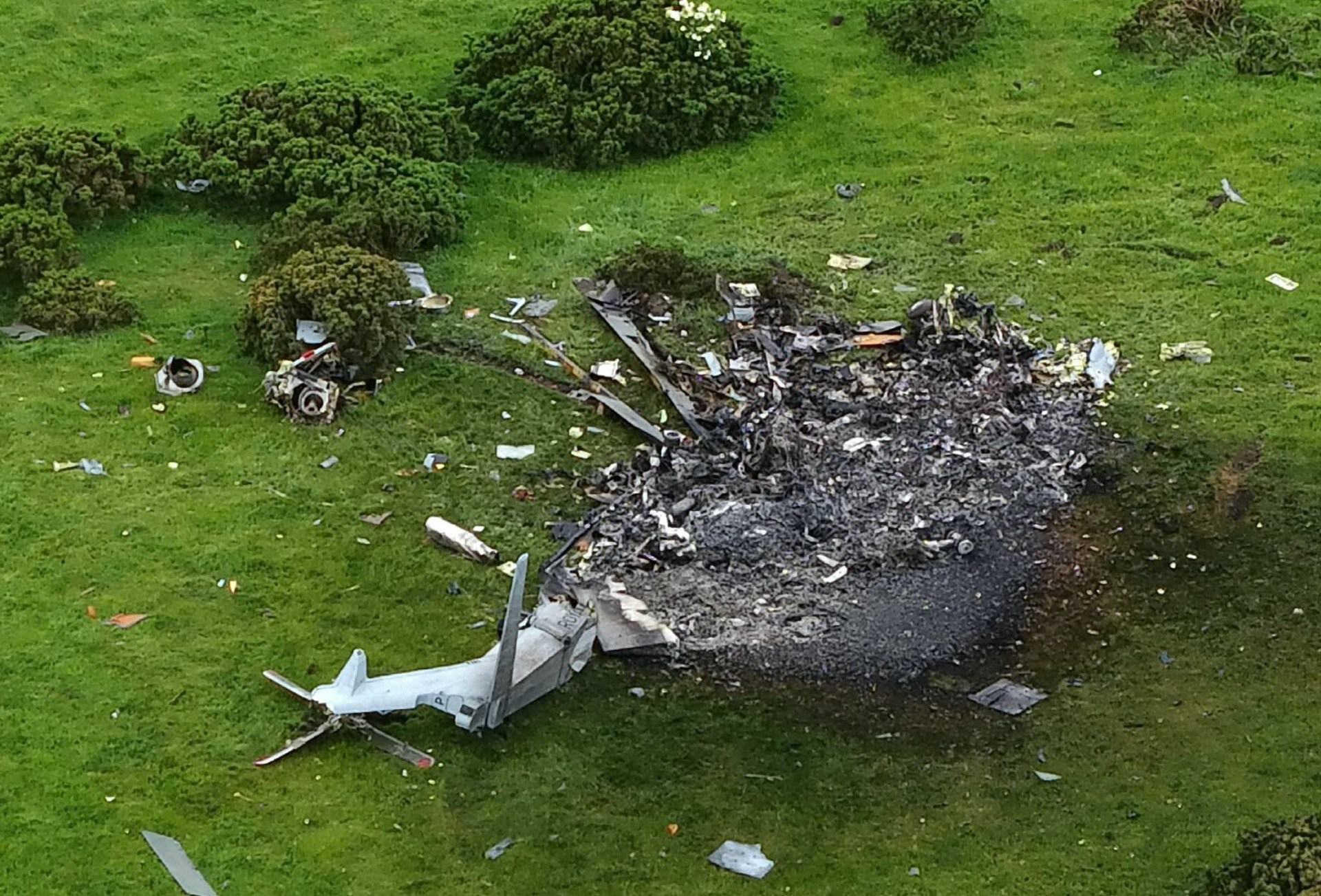 Royal Navy helicopter crashes into a field in Devon