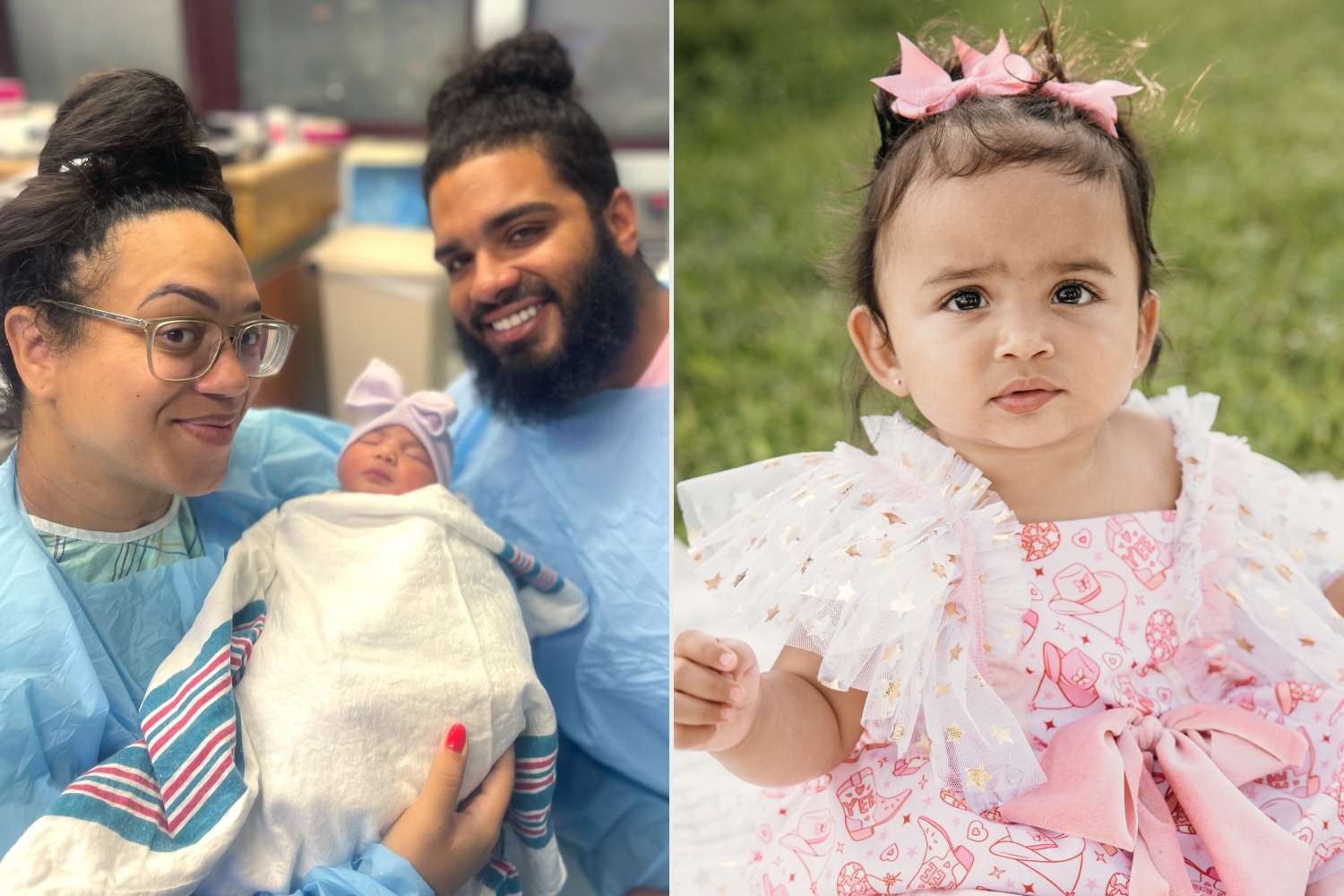 Baby's umbilical cord wrapped around her neck during labor. Moments ...