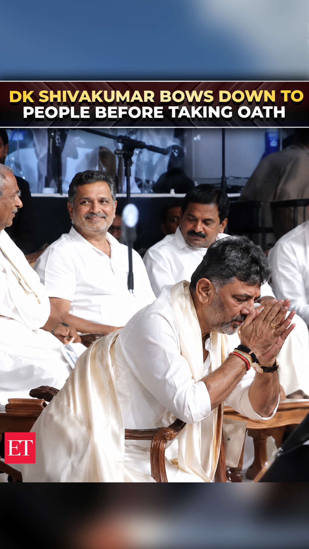 DK Shivakumar bows down to people before taking oath as Karnataka chief ...