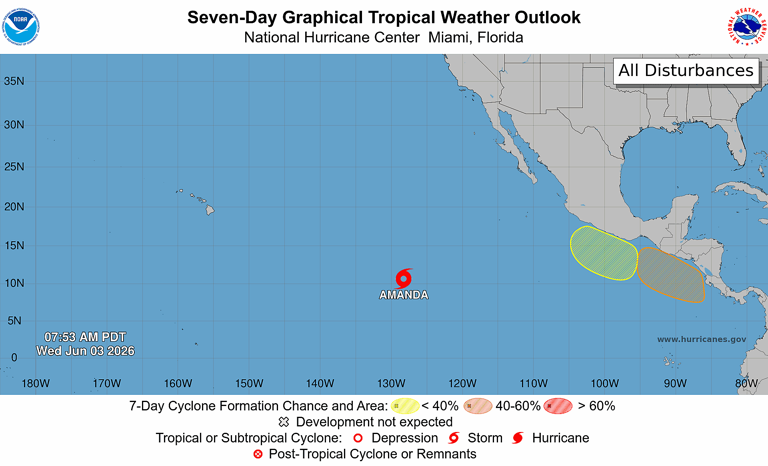 Tropical storm Amanda forms in Pacific, first named storm of season