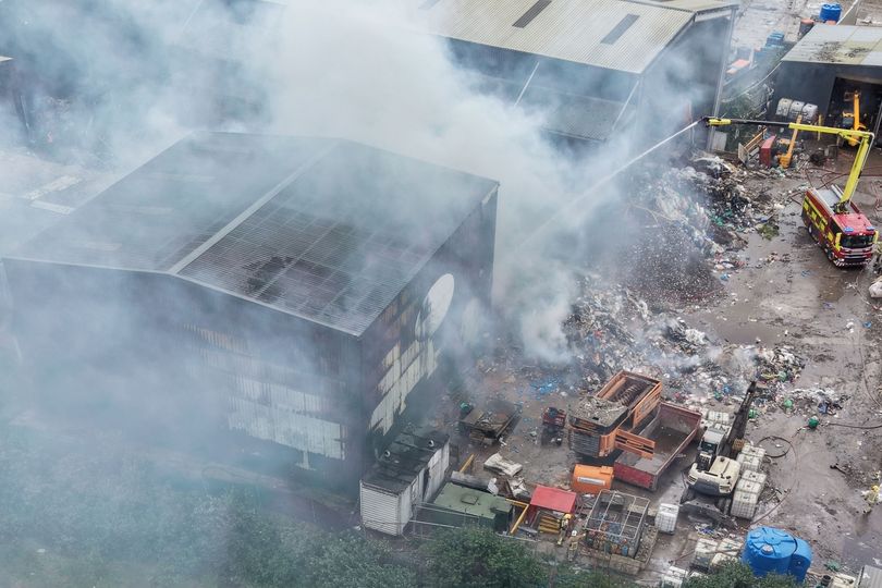 Huge fire at Widnes tip as people told to shut windows and doors