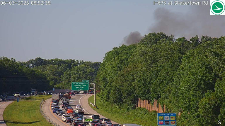Box truck fire causes lane closures on I-675 in Greene County