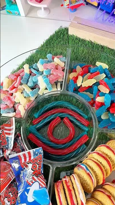 Candy platter for America’s 250th bday #candy #asmr
