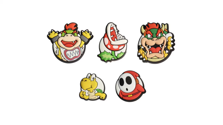 Super Mario Crocs based on Mario, Peach, Bowser, and Yoshi