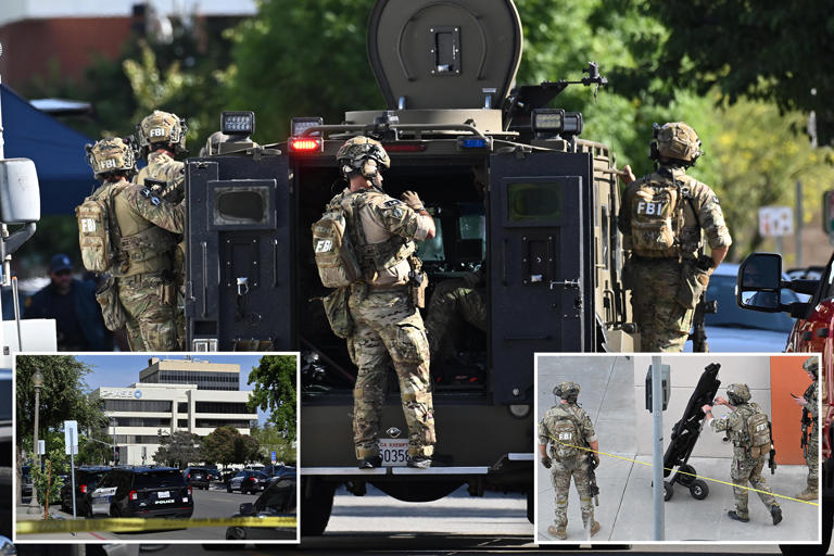 Bank robber with 'bombs strapped to him' dead and all hostages freed ...
