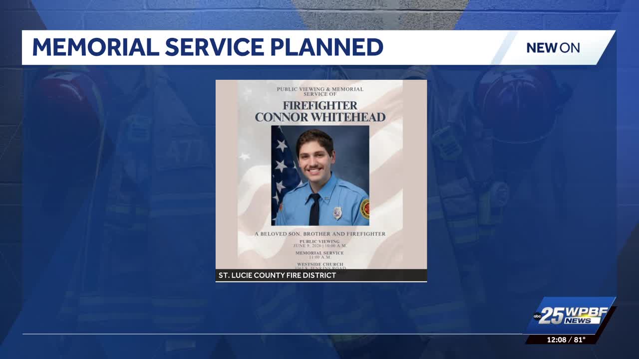 Funeral arrangements announced for St. Lucie County firefighter Connor ...