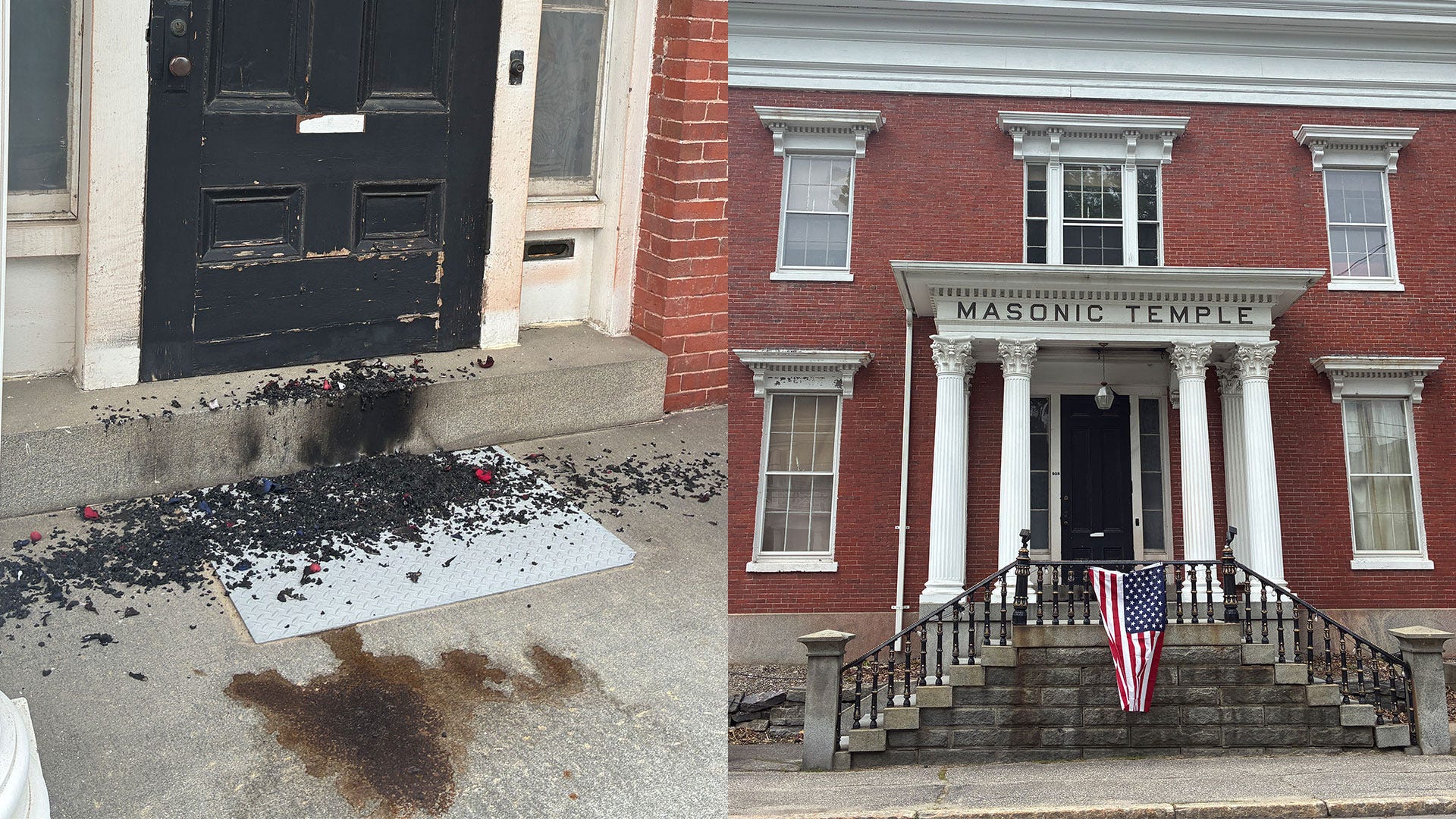 Burning of flag at historic Maine Masonic Temple ruled arson