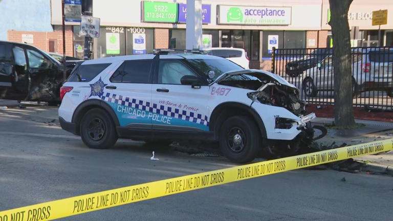 2 CPD officers injured in crash involving squad car on South Side
