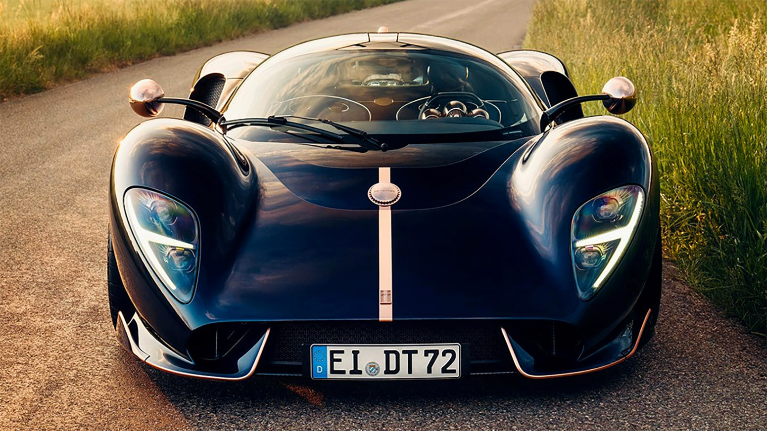 The first De Tomaso P72 supercar is dripping in rose gold