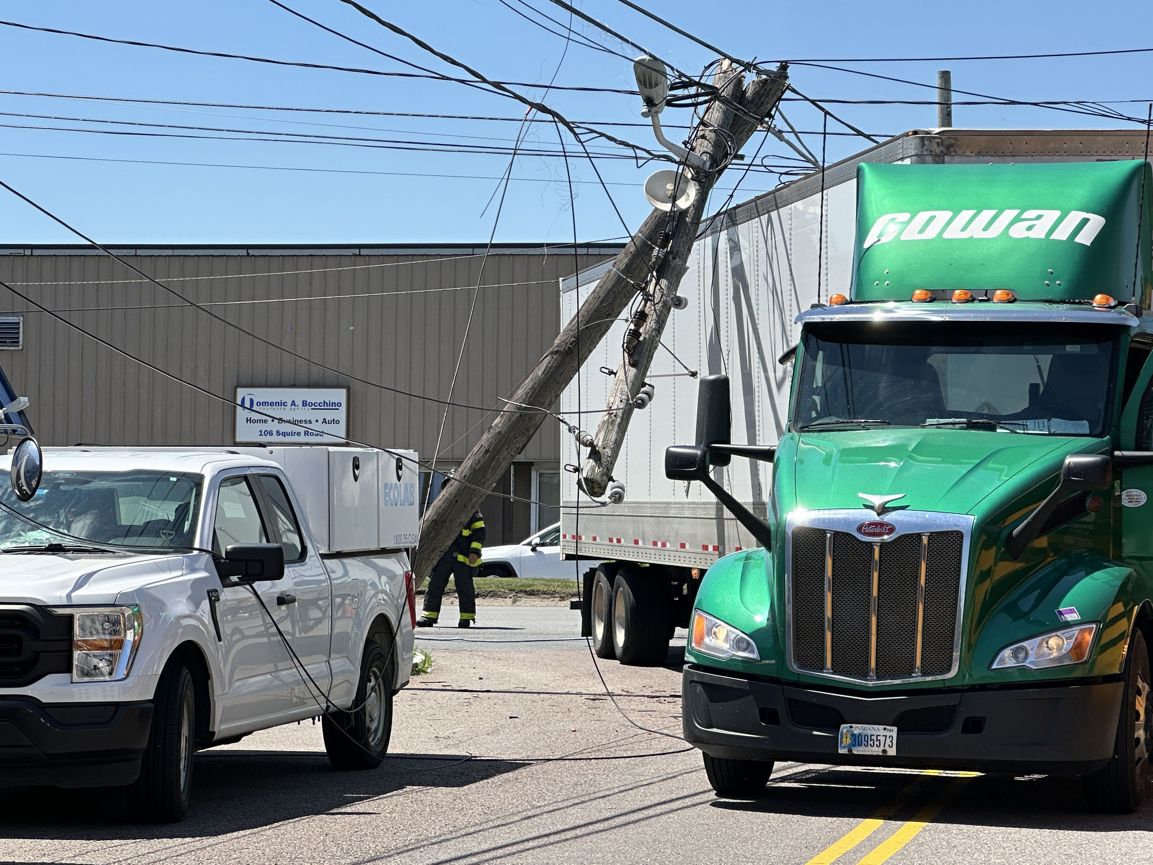 Tractor-trailer knocks down power lines in Revere, causes traffic delays