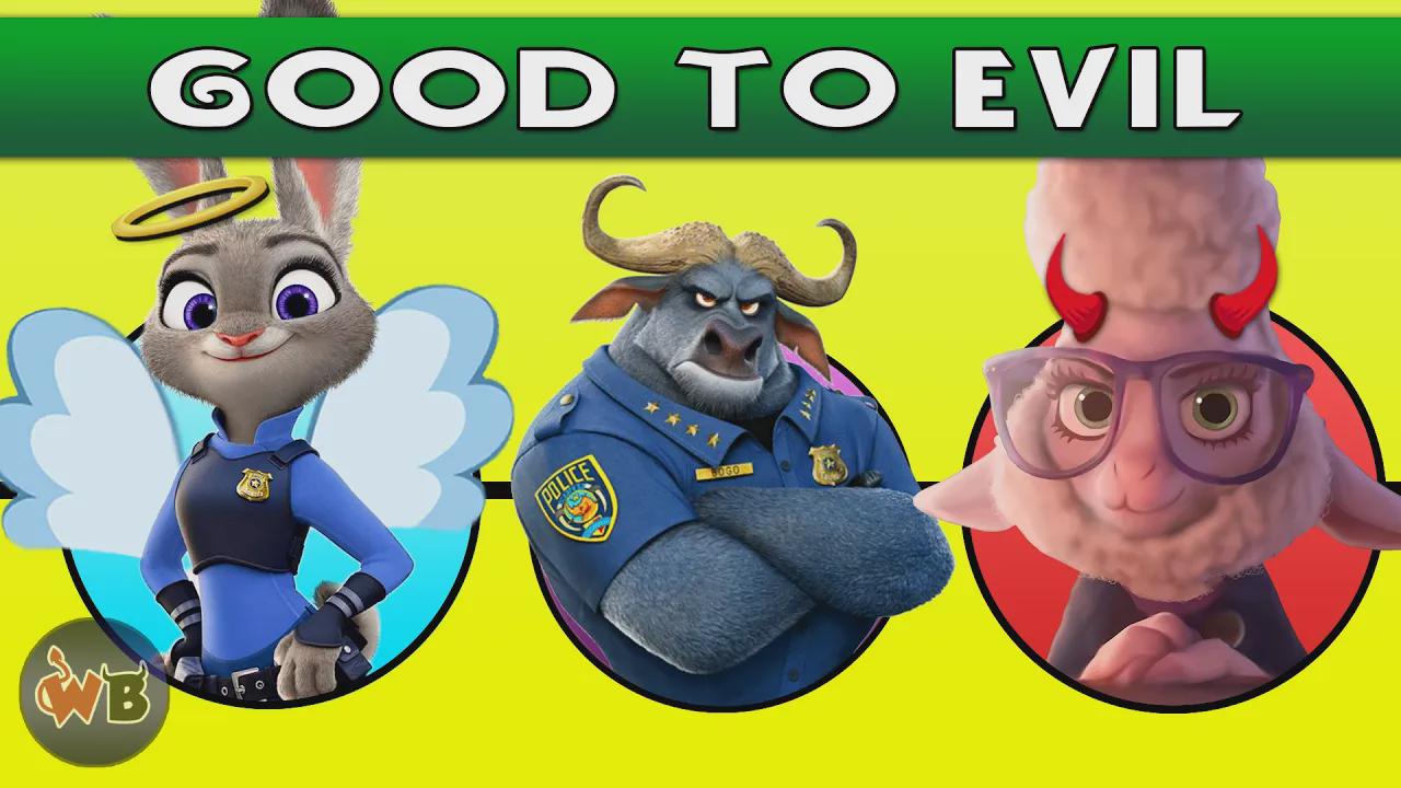 Zootopia characters: Good to evil