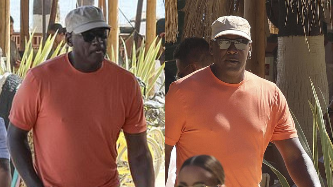 Michael Jordan turns heads in Spain with lean physique while insider ...