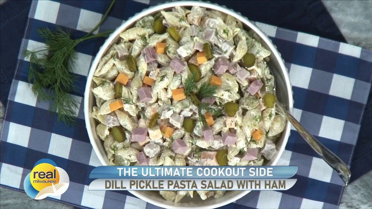 Recipe: Dill pickle pasta salad with ham
