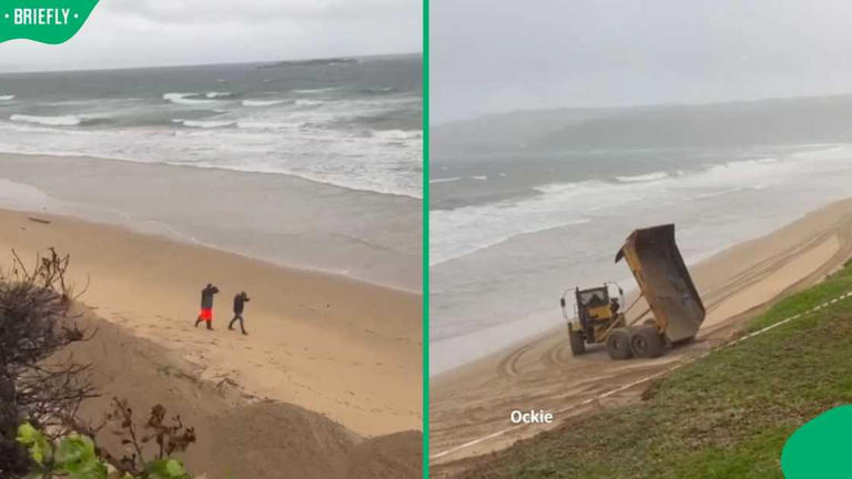 Workers dumped loose sand on Diaz Beach before level 8 Western Cape ...