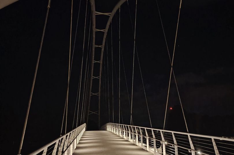 Half of new £18m River Trent bridge in darkness after lighting issue